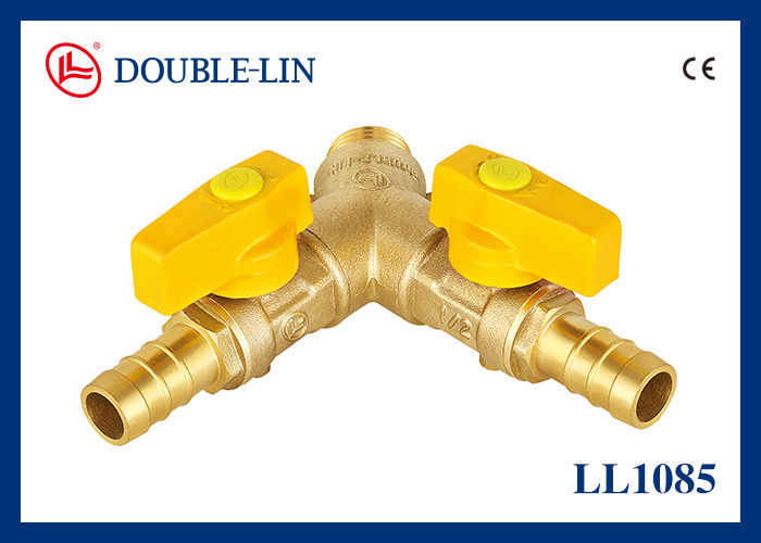 Männlicher X Doppel-Schlauchanschluss HPB 57-3 Zwei-Wege-Gasventil